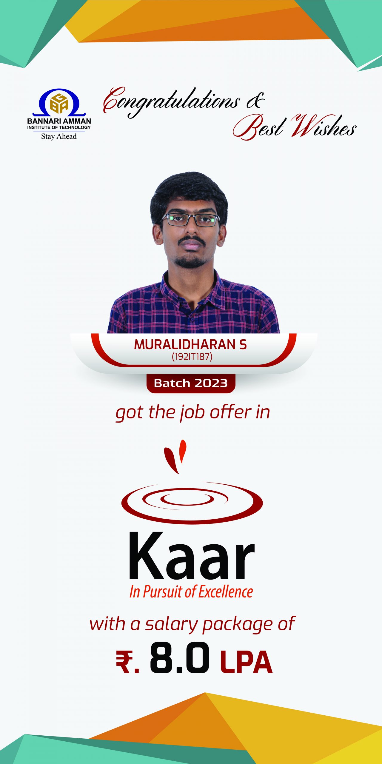 Astonishing achievement by one BITian in Kaar Technologies - Bannari ...